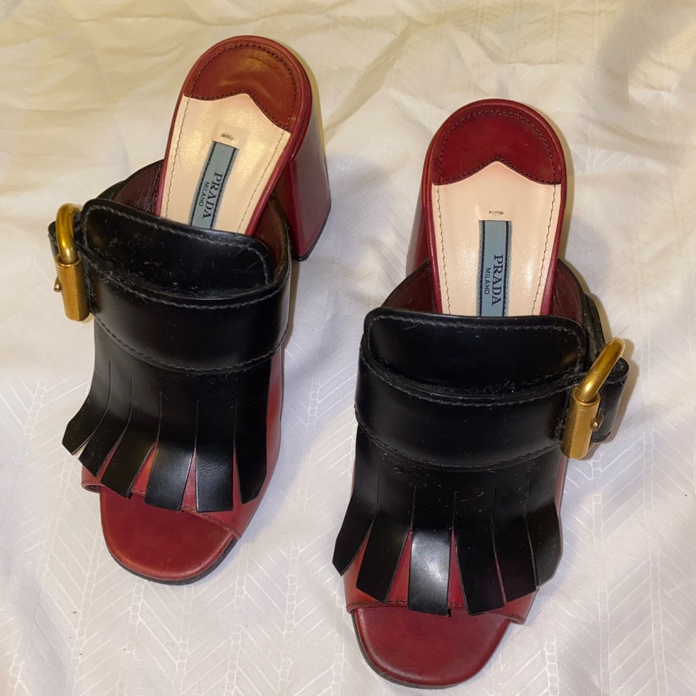 Prada Chunky Wedges Sandal - Gem